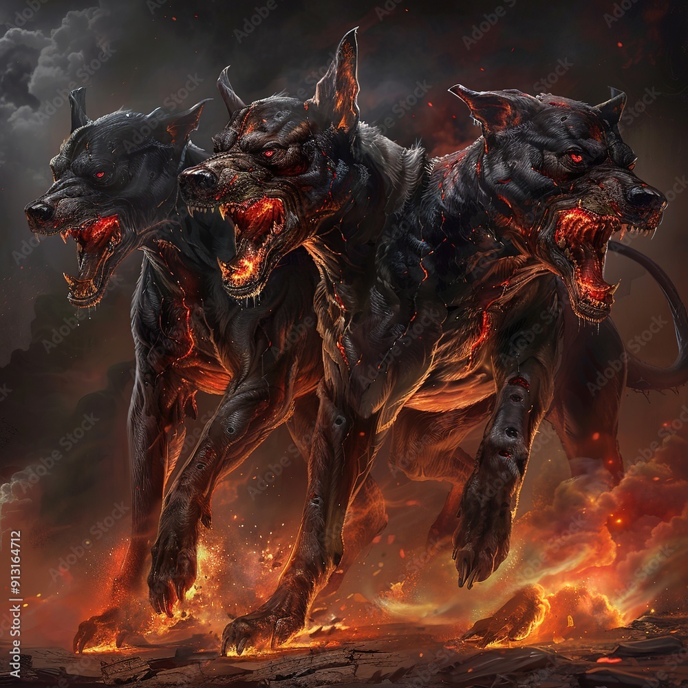 Cerberus: The three-headed dog that guards the entrance to the ...