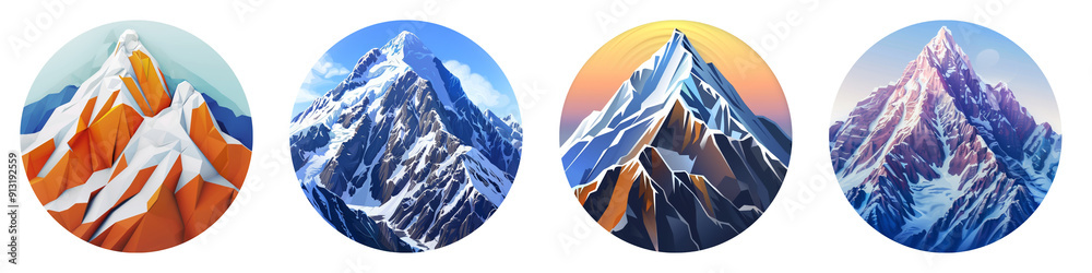 Summits clipart collection, symbol, logos, icons isolated on ...