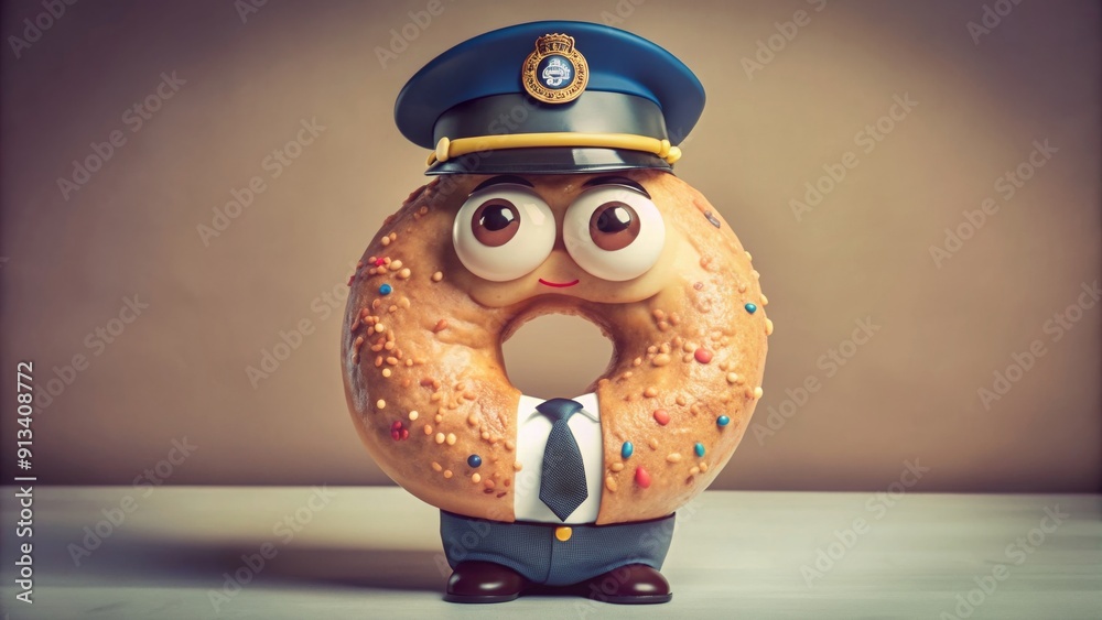 Funny police officer character named Donut , police, donut, cop, funny ...