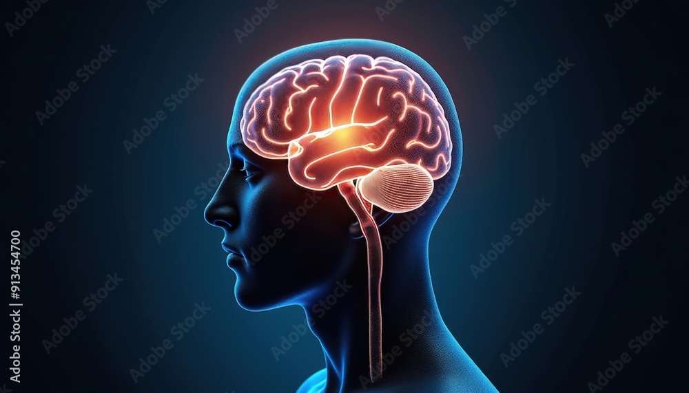 Human Brain Anatomy - Side View. Stock Illustration | Adobe Stock