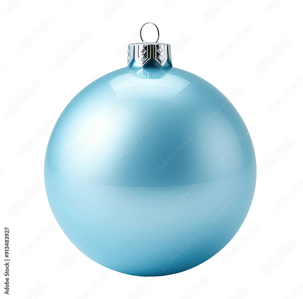 Light blue Christmas ball isolated on transparent background Stock ...