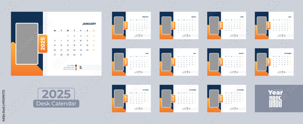 Desk calendar 2025, calendar design 2025, desk or office calendar ...