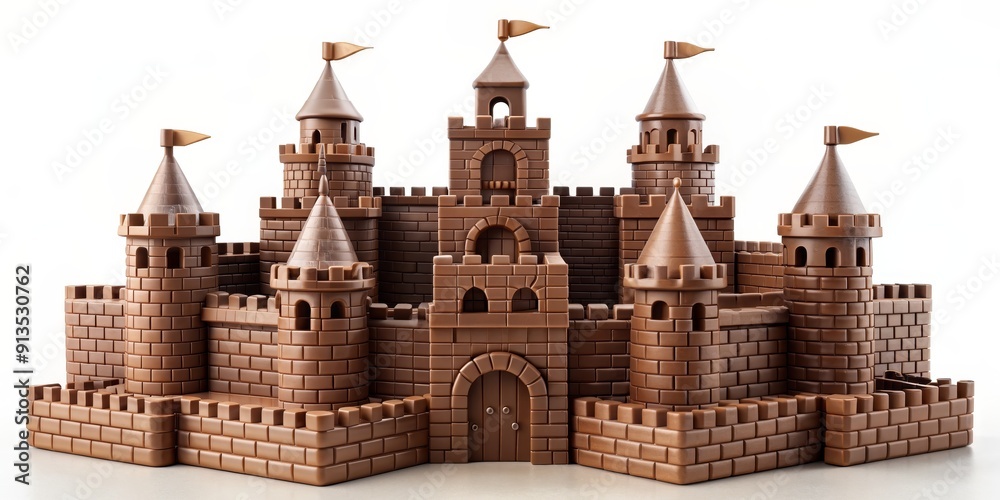 Chocolate Castle, a Deliciously Detailed Model, White Background ...