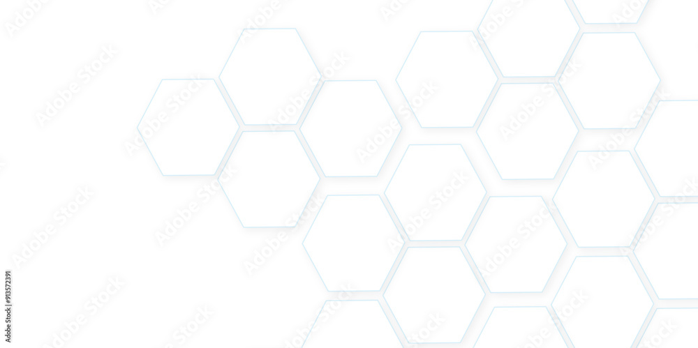 Abstract white hexagon concept background. Seamless pattern with ...