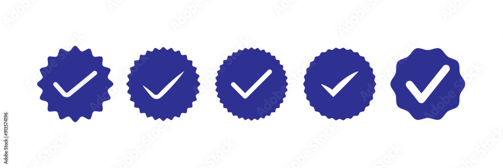 Exclusive Blue Tick Verified Badge Vector. Official Social Media ...