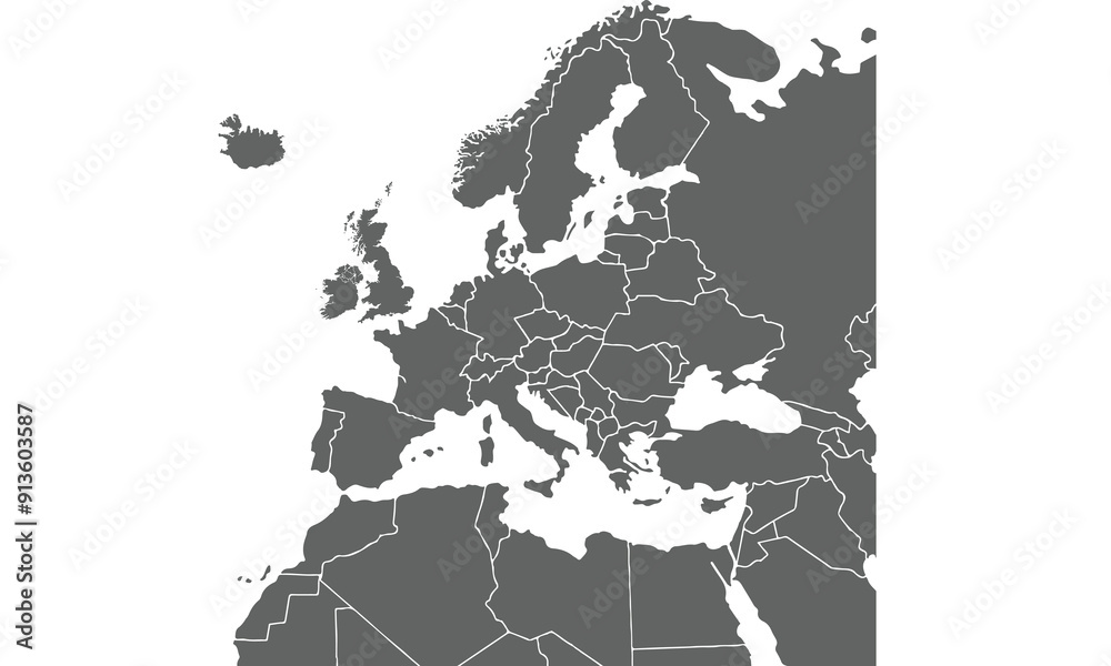 Political Europe map vector illustration isolated on white background ...