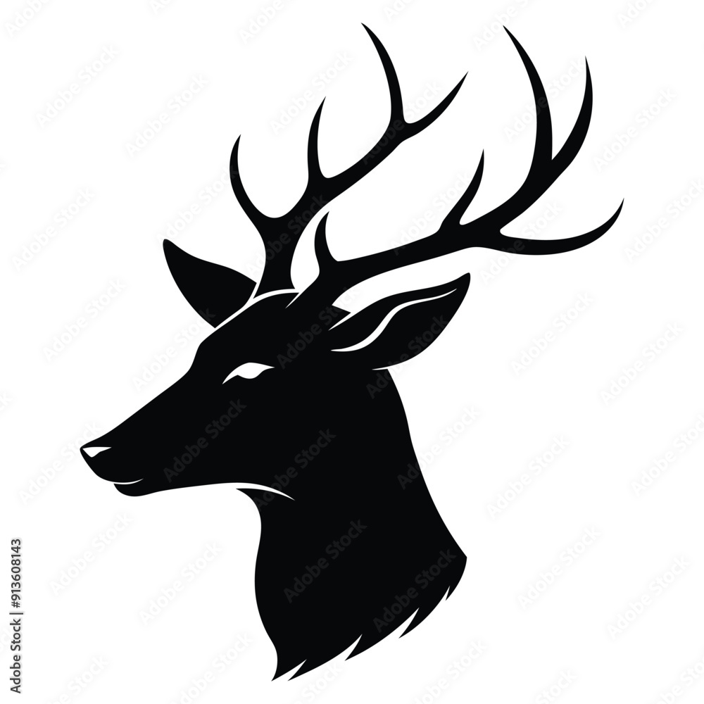 Vector de Stock Collection of black deer icons.Logo of deer.Deer simple ...