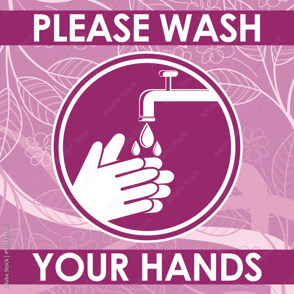 please wash your hands vector illustration ready to print Stock Vector ...