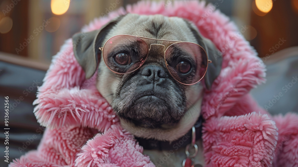Pugs as stylish icons in haute couture settings. Visualize these ...