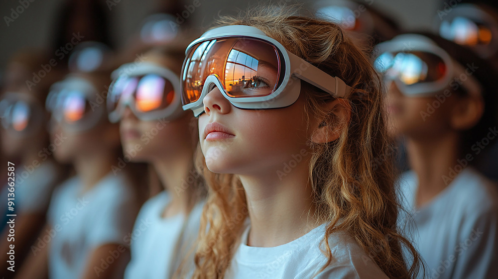 High-resolution back-to-school photo of kids in a classroom, wearing ...