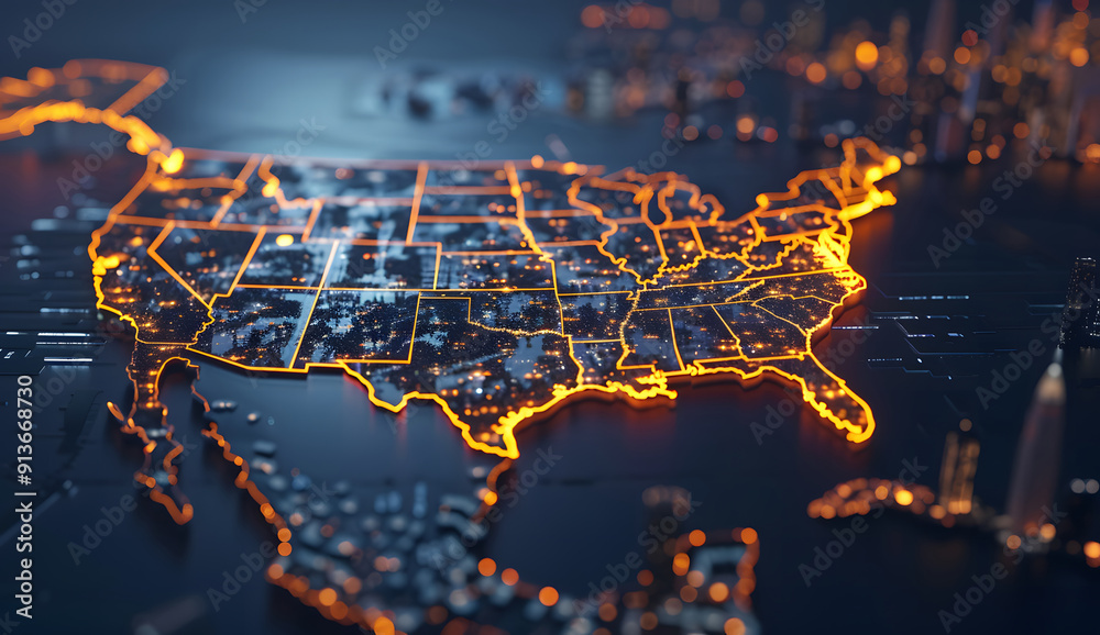 Industry 4.0 in North America, map of industrial zones across the USA ...