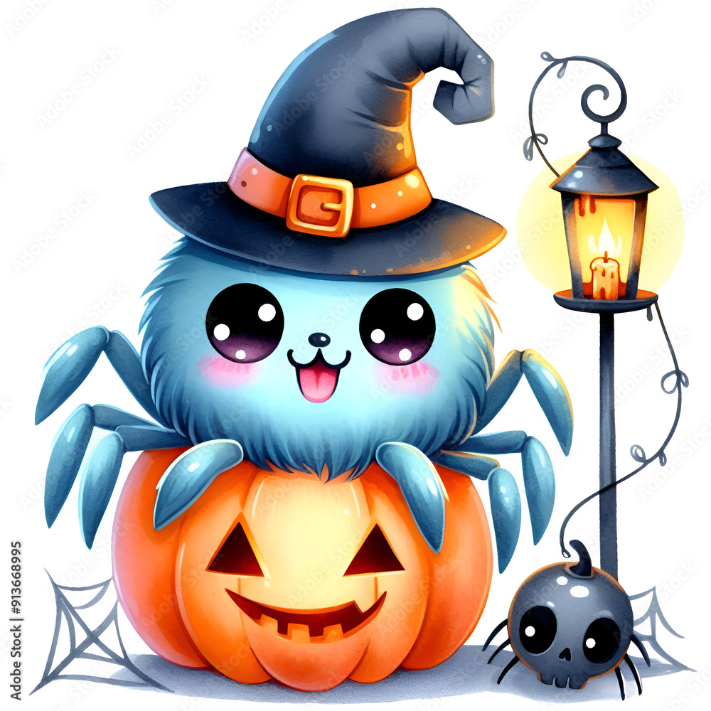 Cute Halloween Spider Clipart, Kawaii Spider, Adorable Halloween Spider ...