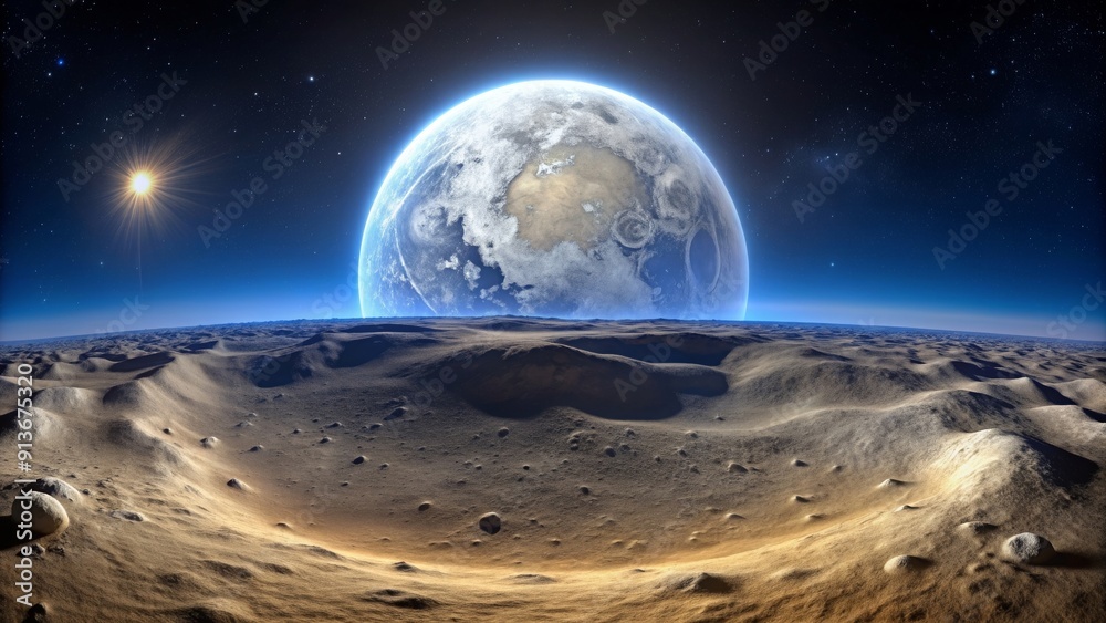 360 degree Moon landscape in equirectangular projection with HDRI ...