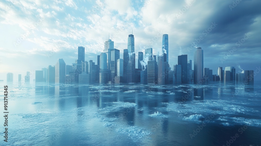Melting ice caps and rising sea levels threatening coastal cities with ...