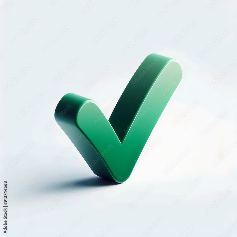 green check mark icon. 3D illustration. Stock Illustration | Adobe Stock
