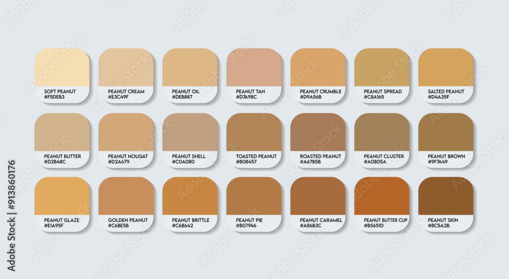 Peanut Color Palette, Peanut Color Guide Palette with Color Names ...