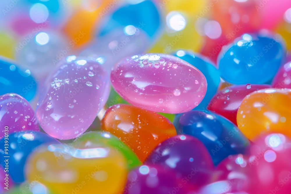 A mesmerizing cluster of translucent jelly beans showcasing their ...