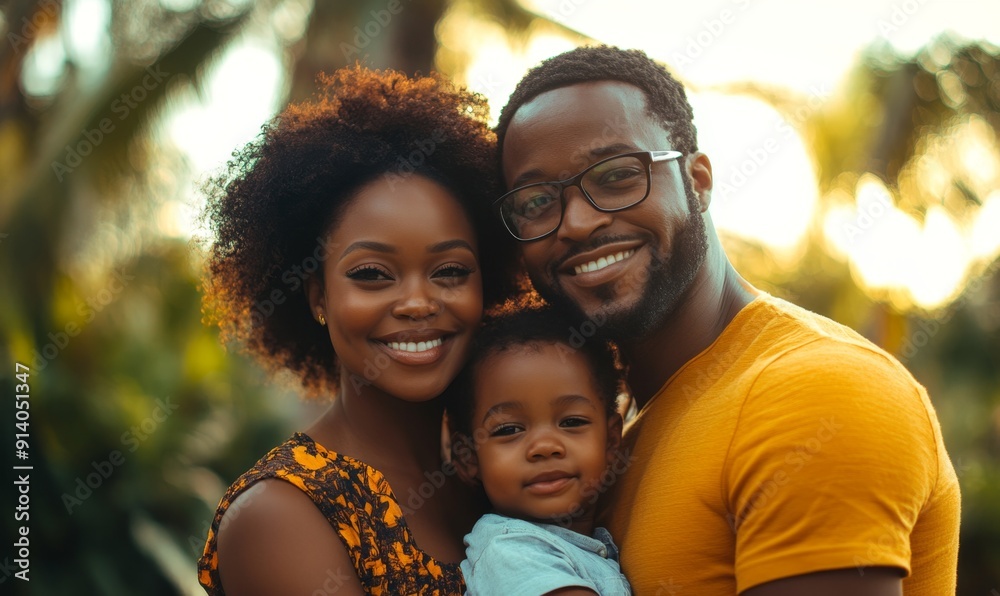 Foto de Stock Joyful African American Family Bonding Outdoors ...