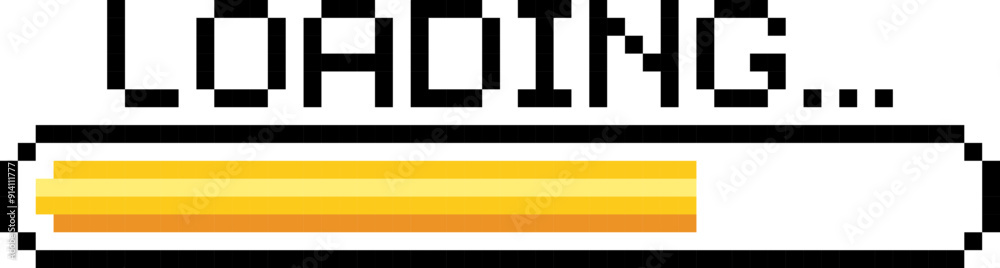 Pixel art 8-bit loading bar concept. Loading or Installing process. Stock Vector | Adobe Stock