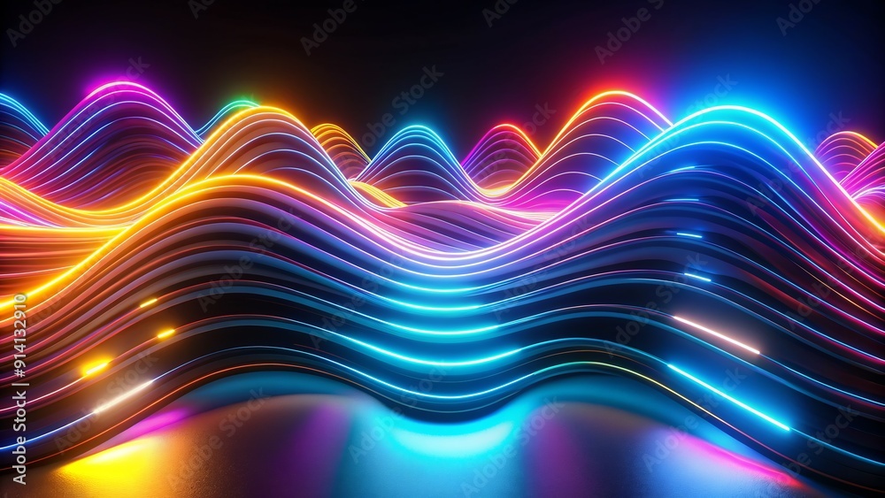 This captivating wallpaper features a mesmerizing neon line flowing in ...