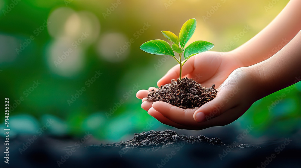 Children and nature. Symbols of growth, financial development and ...