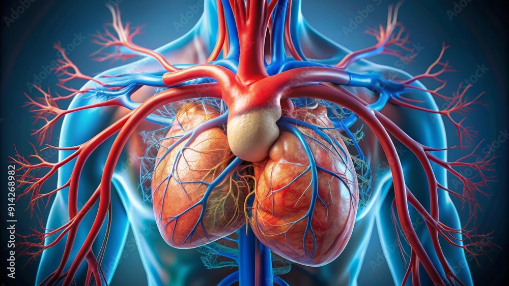 Ilustración de Stock A detailed 3D medical illustration depicting the ...