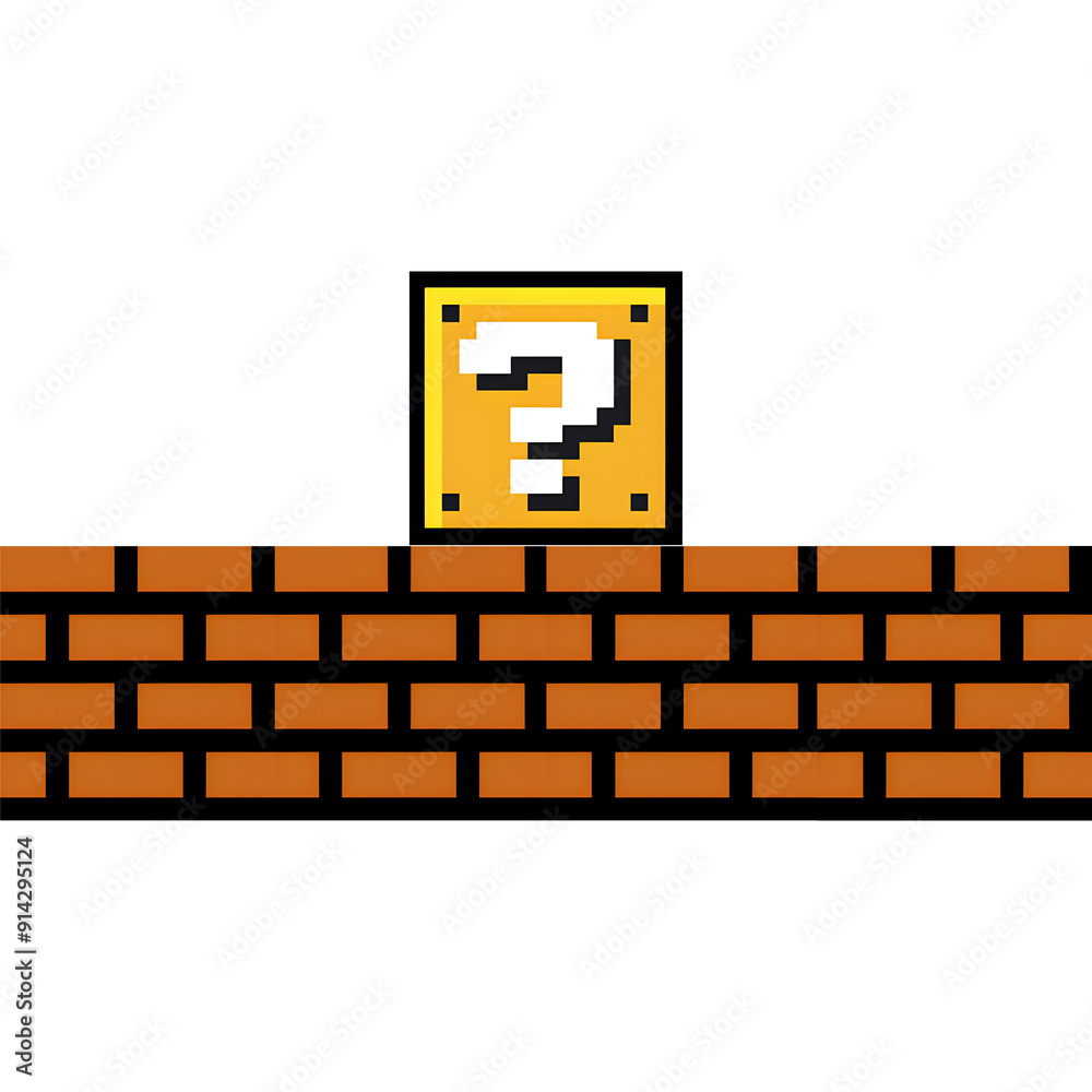 Pixel art landscape, Pixel Game Icons, brick wall pattern background ...