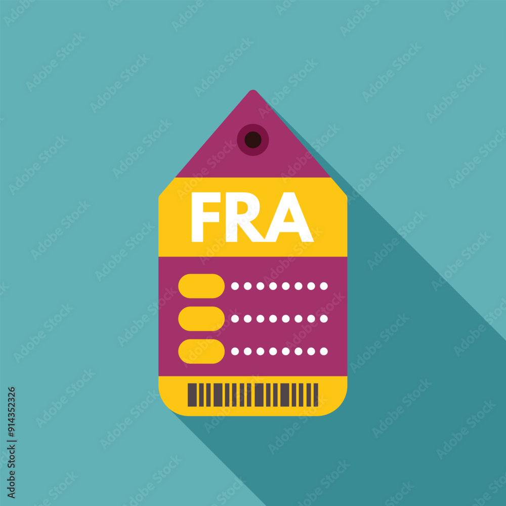 Baggage tag showing fra three letter airport code representing ...