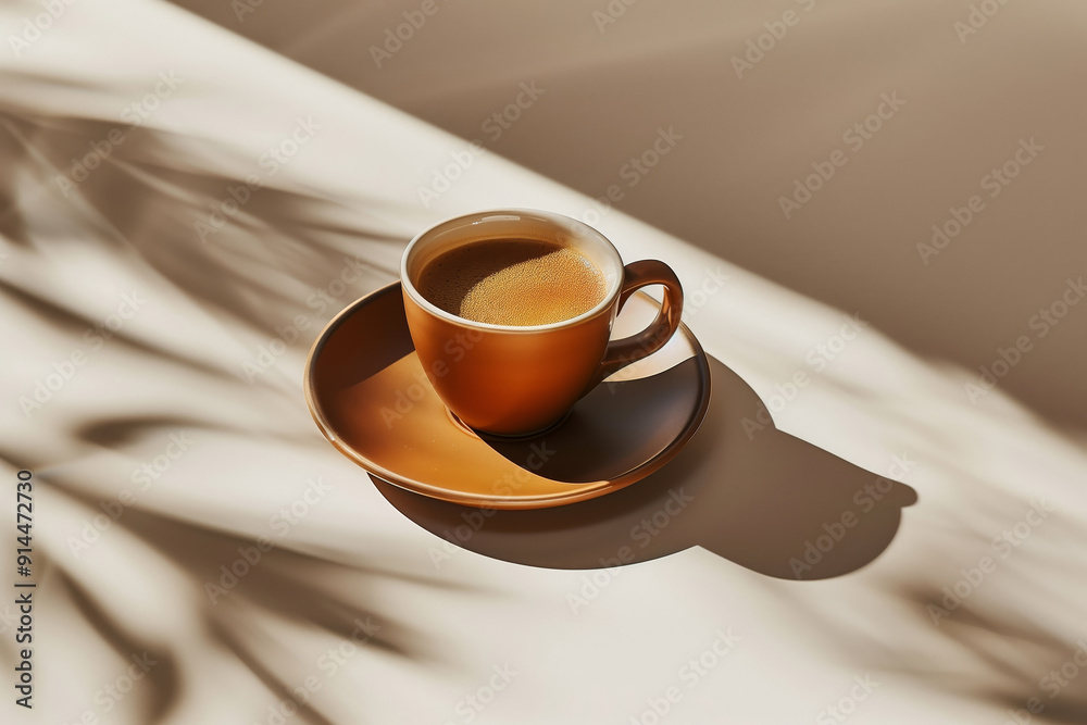 Elegant coffee setup with a sleek, modern espresso cup and saucer ...