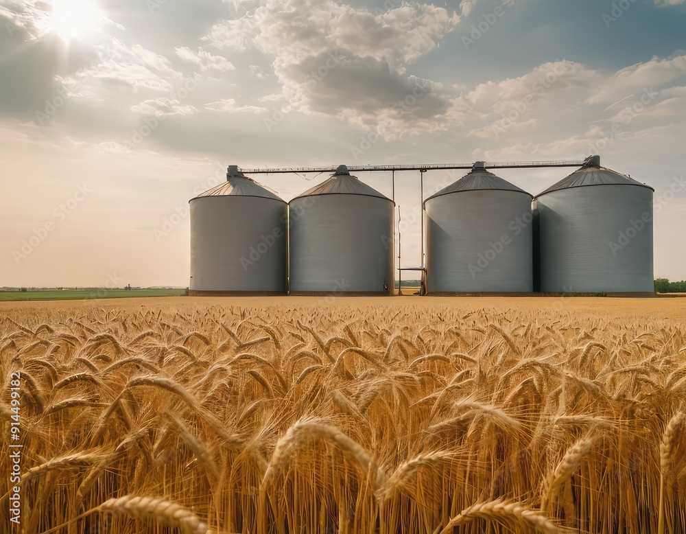 Grain elevator and agricultural storage. Containers silos storing ...