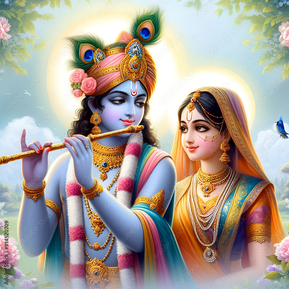 Radha Krishna background image Stock Illustration | Adobe Stock