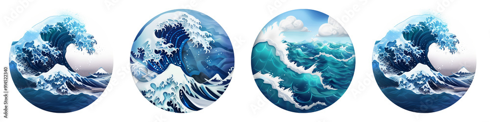 Tide Waves clipart collection, symbol, logos, icons isolated on ...
