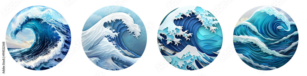 Tide Waves clipart collection, symbol, logos, icons isolated on ...