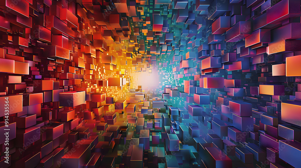 Intricate Pixel Patterns Creating Depth and Motion in High-Resolution ...