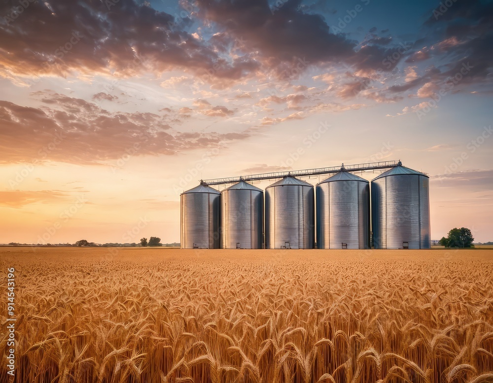 Grain elevator and agricultural storage. Containers silos storing ...