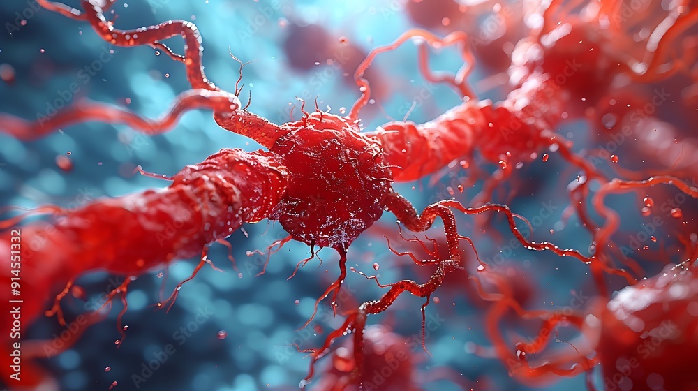 3d rendering of human circulatory system focusing on the detailed ...