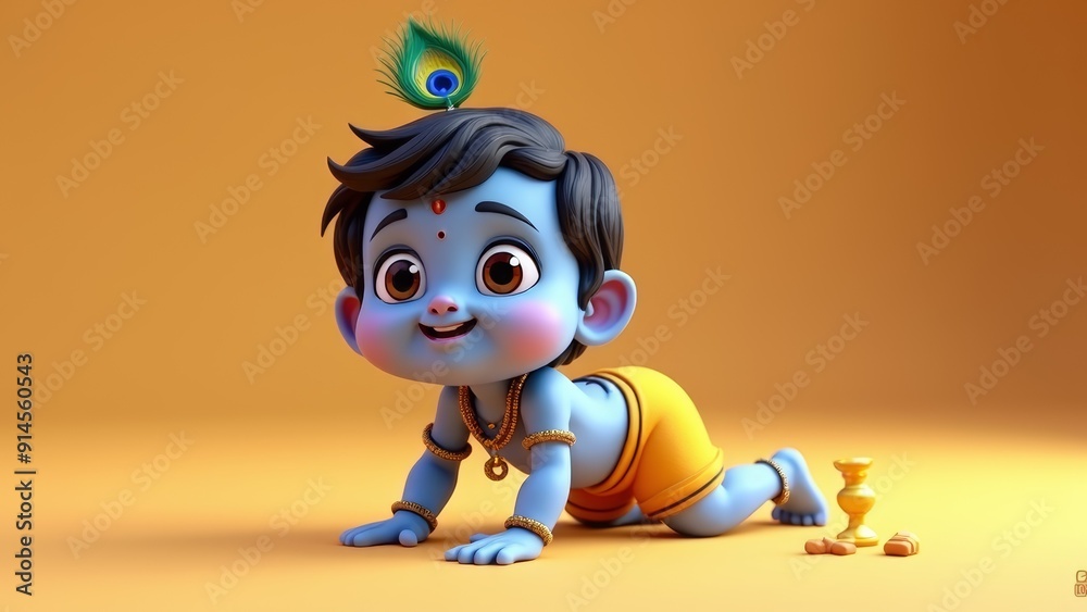 little krishna wallpapers hd wallpapers Stock Illustration | Adobe Stock