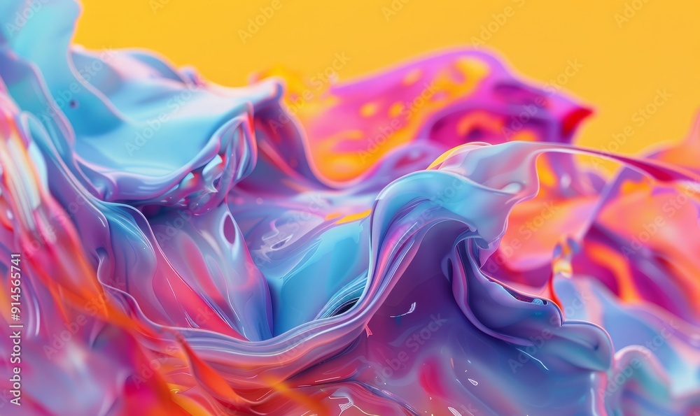 Organic 3D amorphous shapes in vivid colors, flowing into matching ...