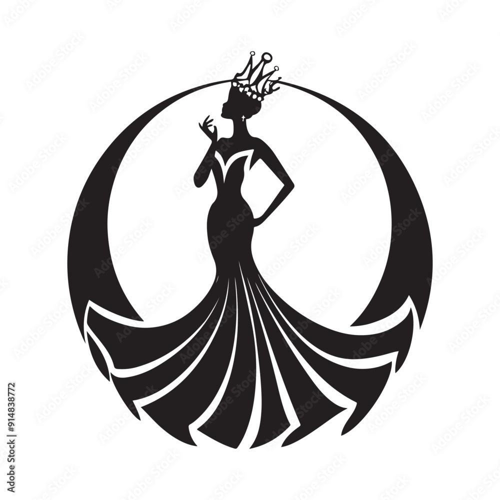 Miss Pageant Logo design vector. Beauty Pageant Silhouette Stock ...
