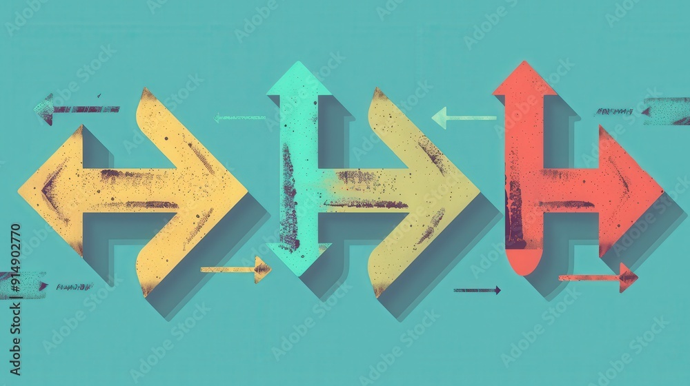 Create a series of arrows that illustrate different directions (up ...