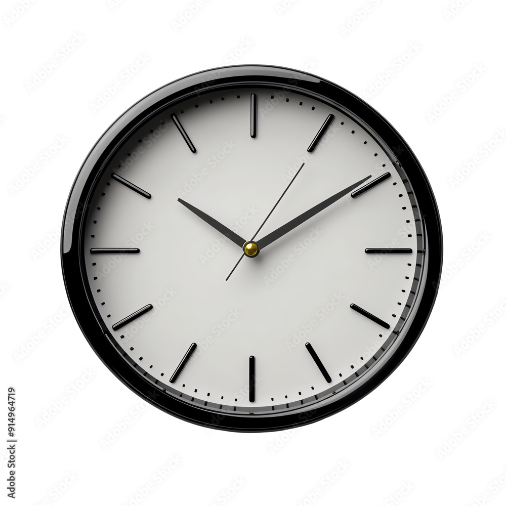 Modern black wall clock with white face and minimalist design, perfect ...