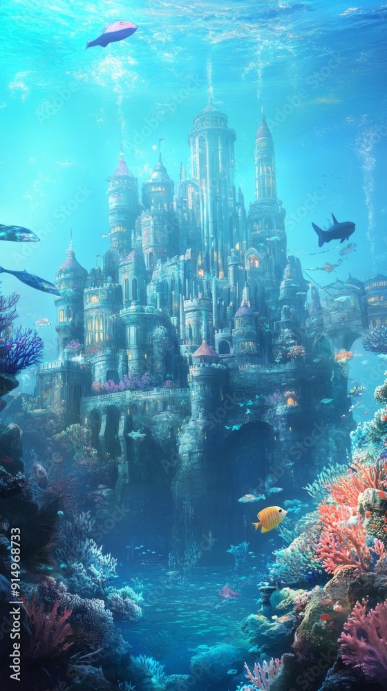 Underwater Fantasy Kingdom: A Coral City of Animated Castles and Sea ...