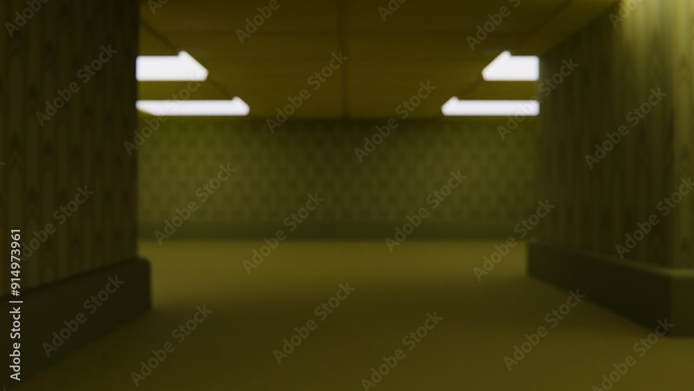 Stock-Illustration „Backrooms empty room liminal spaces abstract hall ...