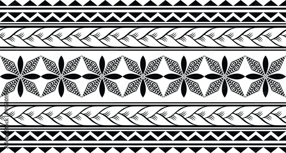 Polynesian pattern tribal tattoo border. Tribal tattoo geometric fore ...