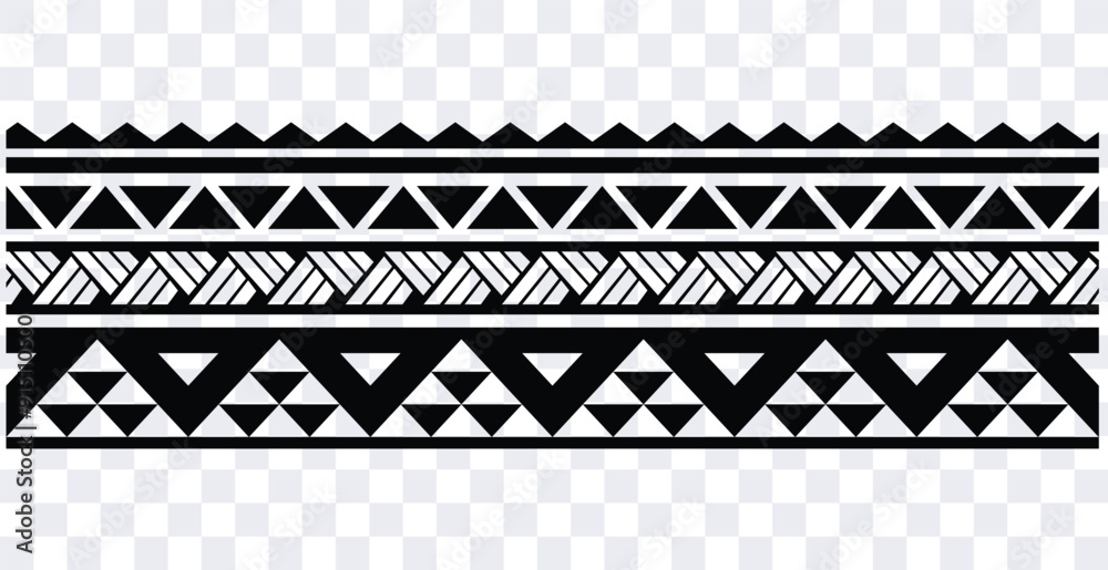 Polynesian pattern tribal tattoo border. Tribal tattoo geometric fore ...