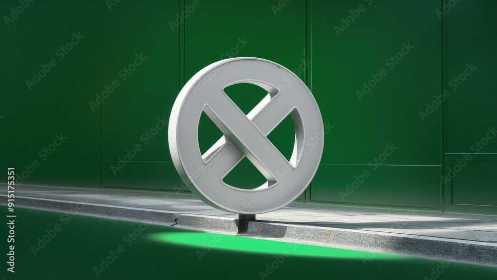 Isolated realistic white pedestrian traffic prohibition sign with ...