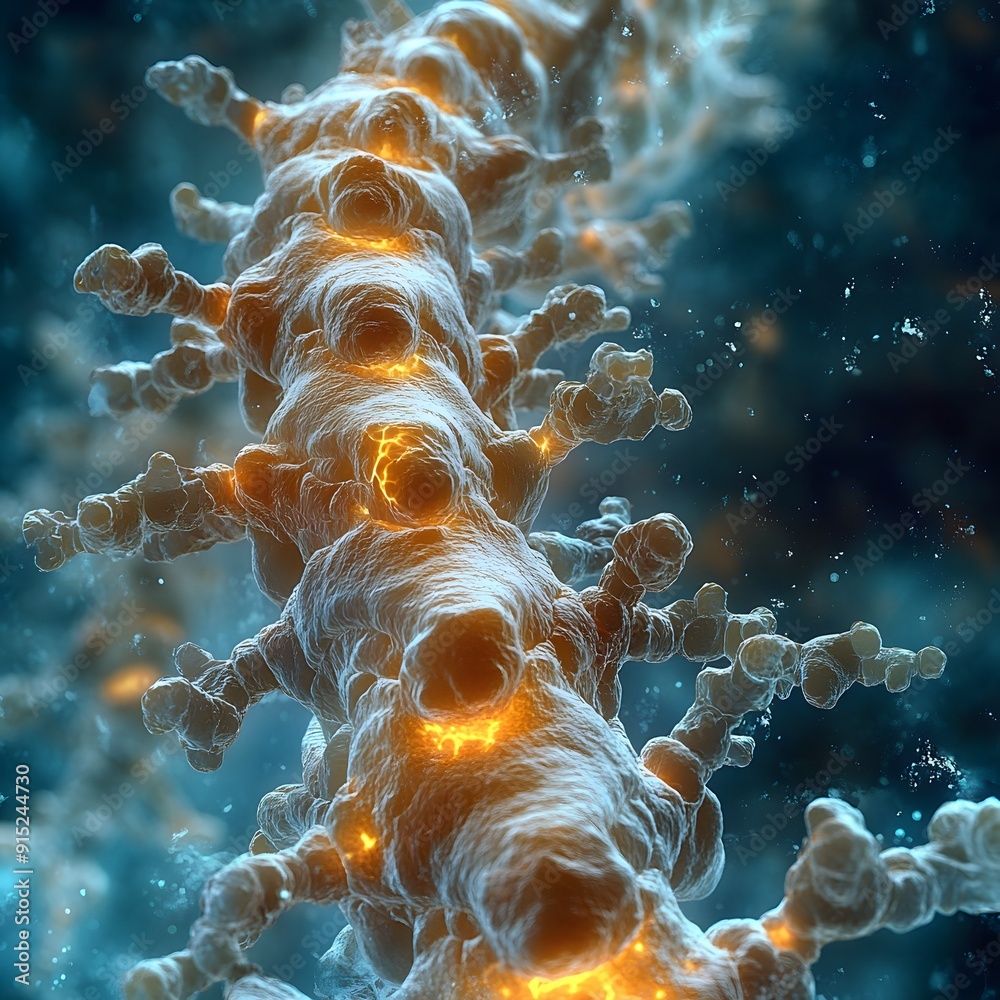 Foto A 16:9 depiction of the spinal cord, including the vertebrae ...