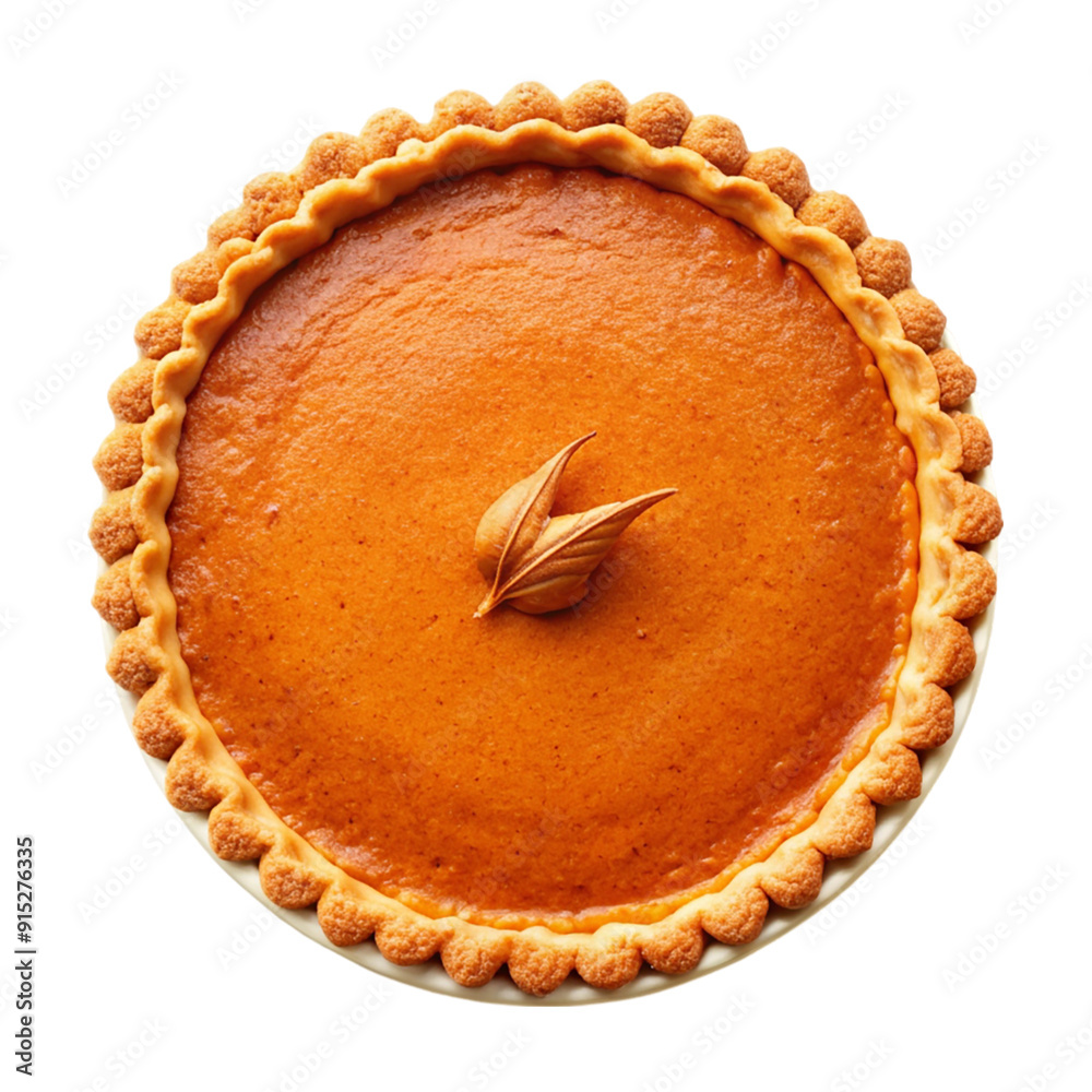 Vegan pumpkin pie top view isolated on transparent background. Stock Illustration | Adobe Stock