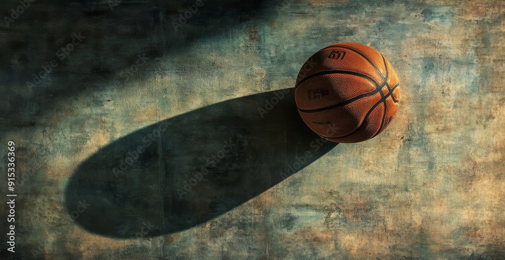Vintage Basketball Court with a Weathered Texture and Dramatic Lighting ...