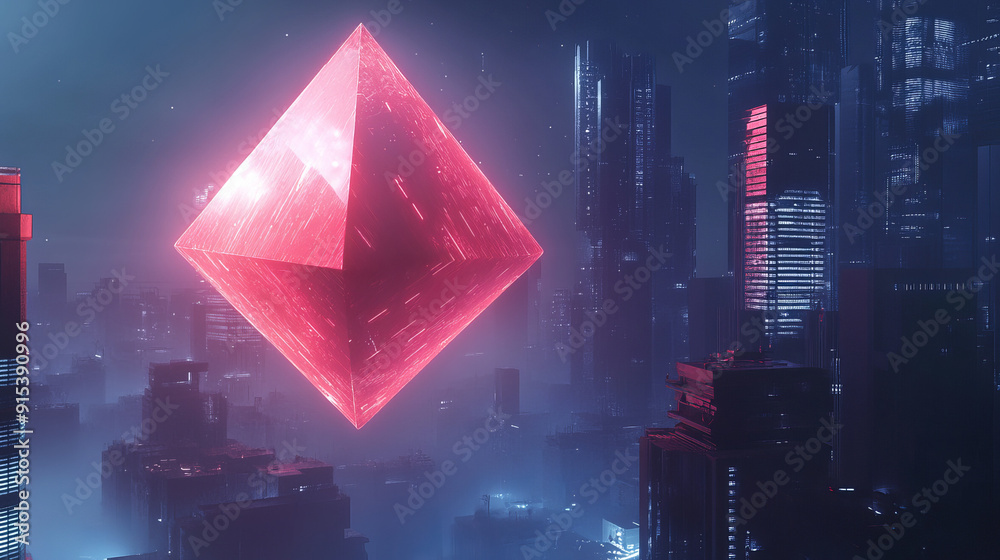 Symmetrical, multi-faceted polyhedron with surfaces that shift and ...